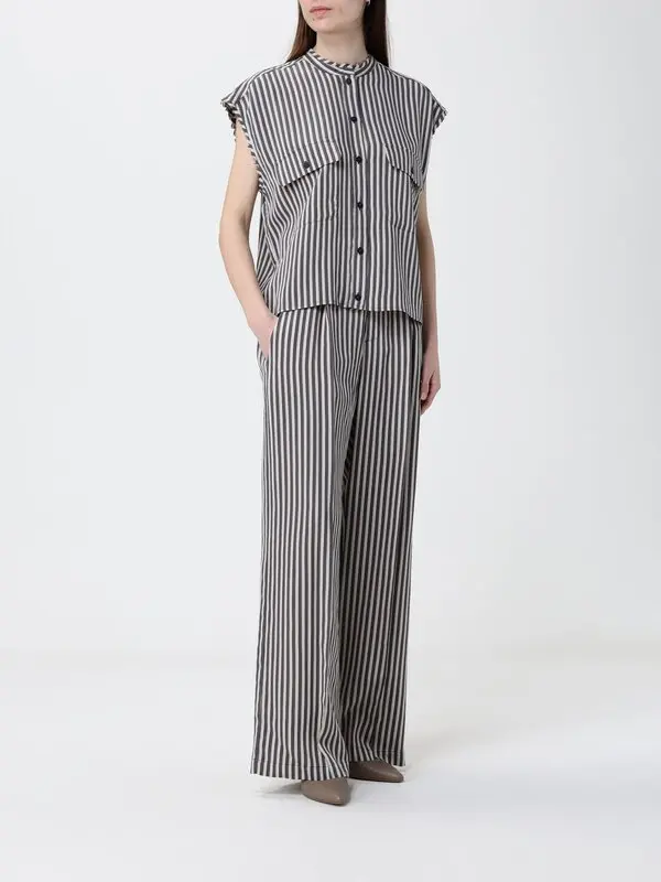 TELA Striped Viscose Blend Palazzo Pants