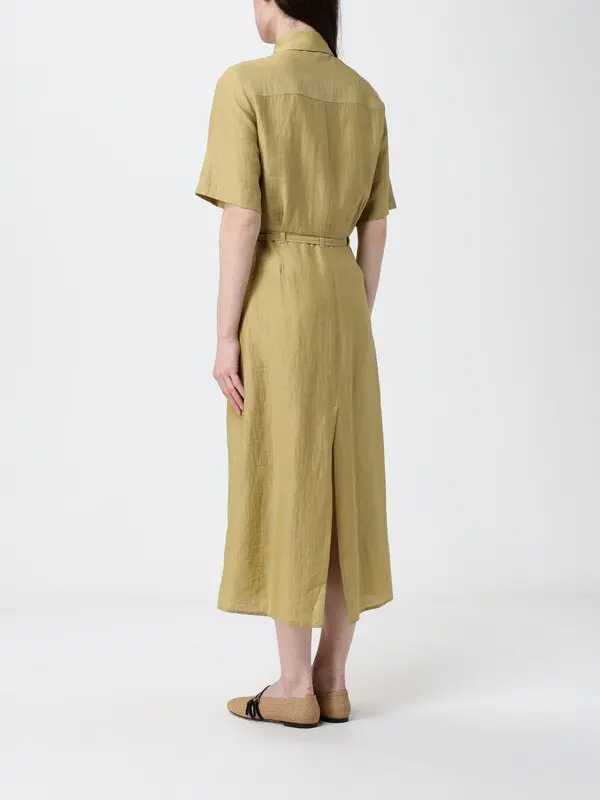 TELA Linen Blend Midi Chemisier Dress - Green