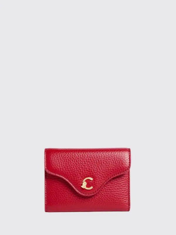 COCCINELLE Leather Wallet With Turn Lock Closure - Red