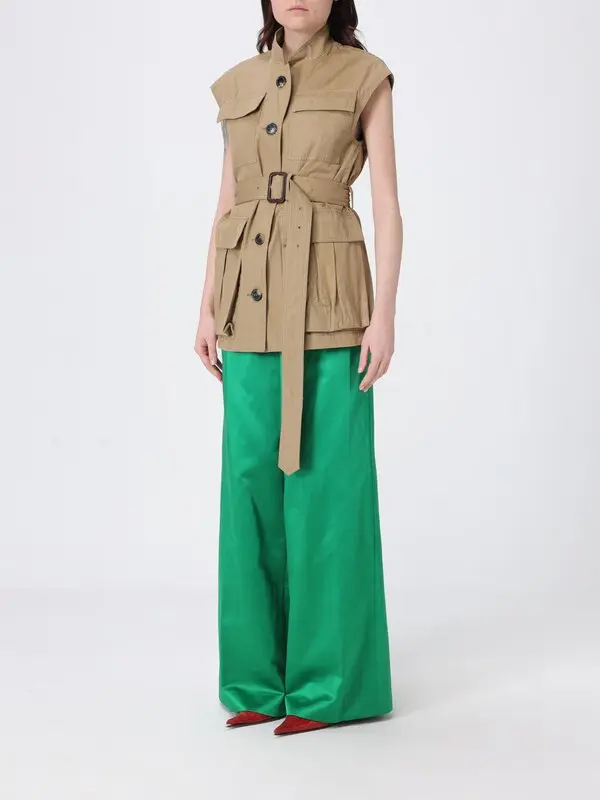 Dries Van Noten Sleeveless Cotton Vest With Belt - Brown