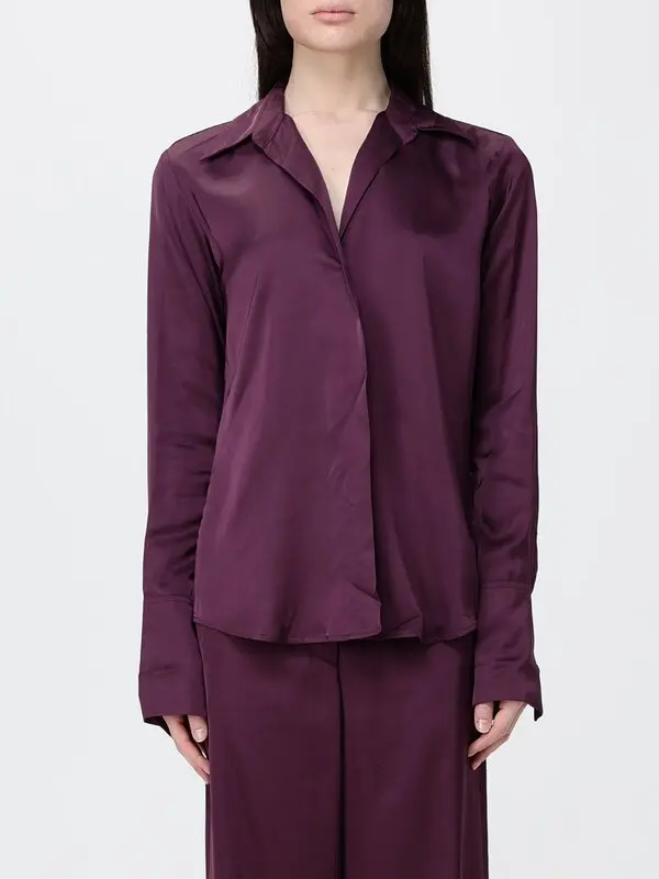 Dries Van Noten Long-sleeved Satin Shirt - Pink