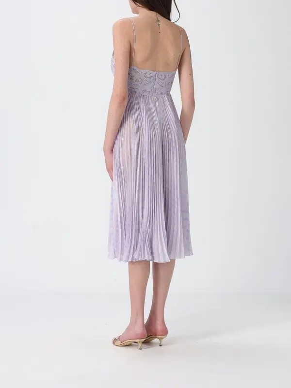 Ermanno Scervino Pleated Crêpe Midi Dress