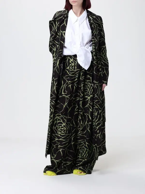 Dries Van Noten Floral Print Viscose Palazzo Trousers