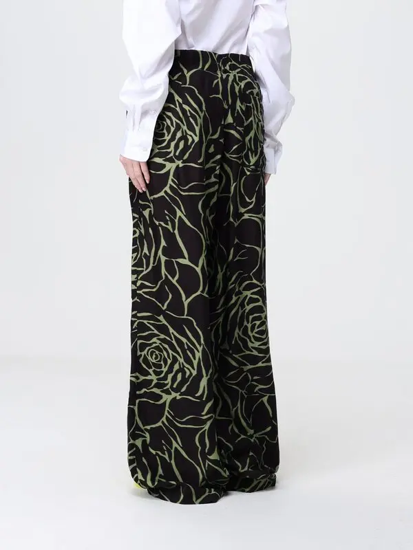 Dries Van Noten Floral Print Viscose Palazzo Trousers