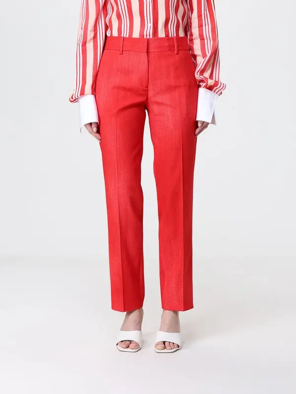 Ermanno Scervino Slim Fit Viscose Trousers - Red