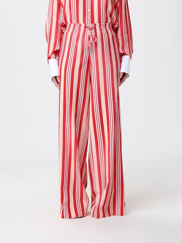 Ermanno Scervino Striped Wide-leg Trousers - Red