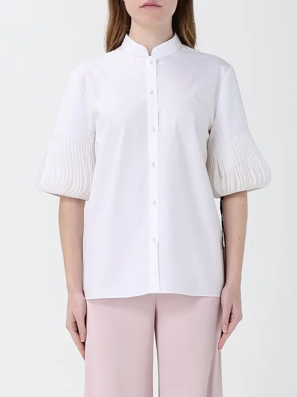 Valentino Garavani Pleated Sleeve Cotton Shirt
