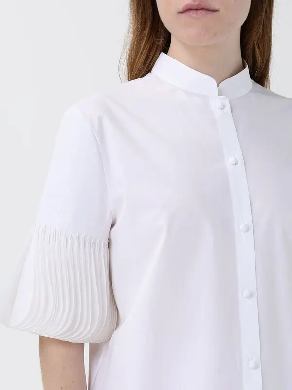Valentino Garavani Pleated Sleeve Cotton Shirt