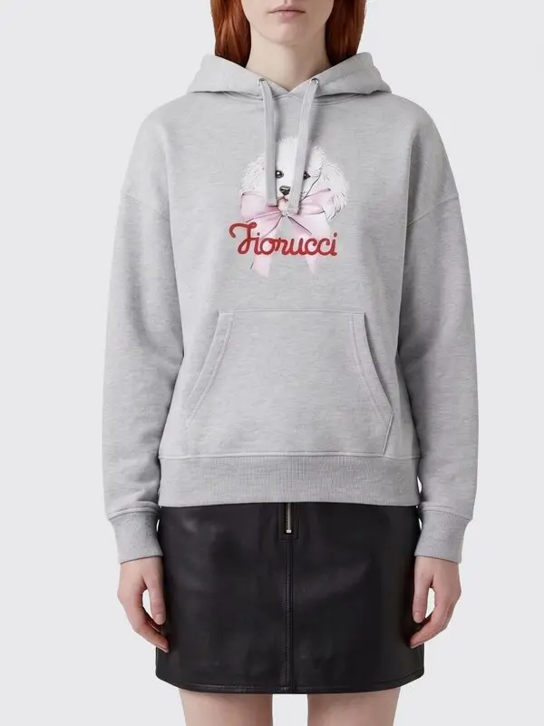 Fiorucci Logo Cotton Hoodie - Grey