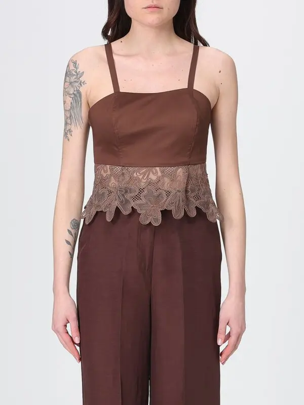 HANITA Lace Detail Top - Ebony