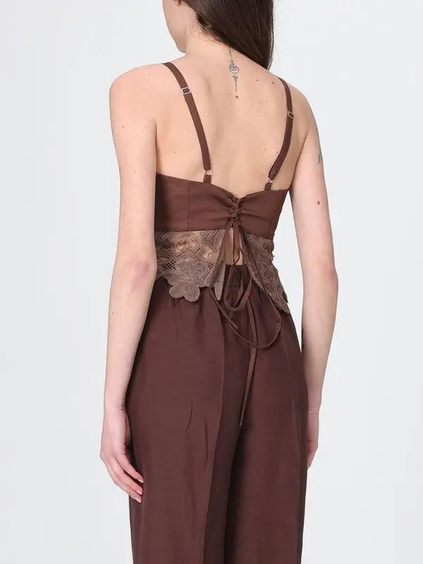 HANITA Lace Detail Top - Ebony
