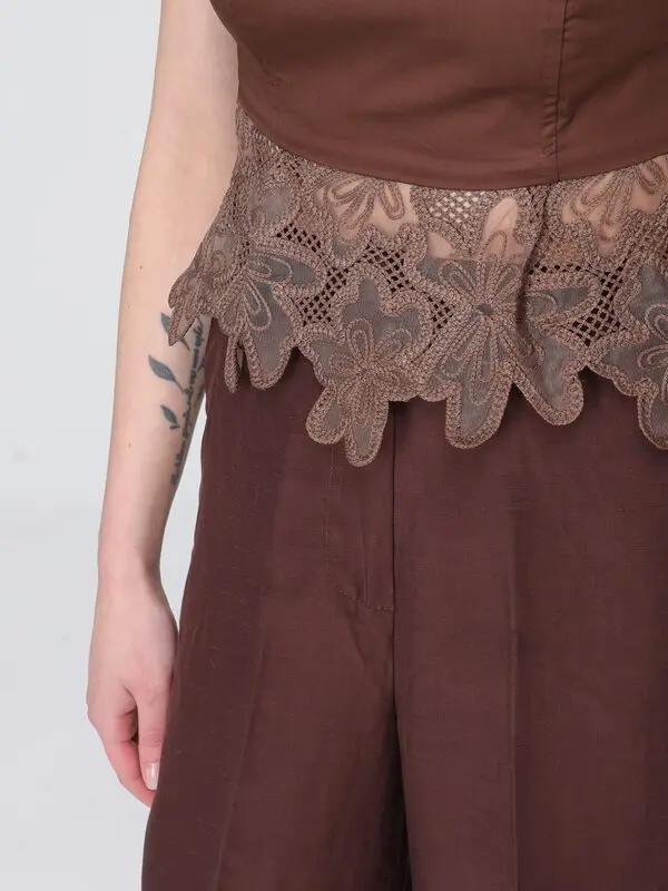 HANITA Lace Detail Top - Ebony