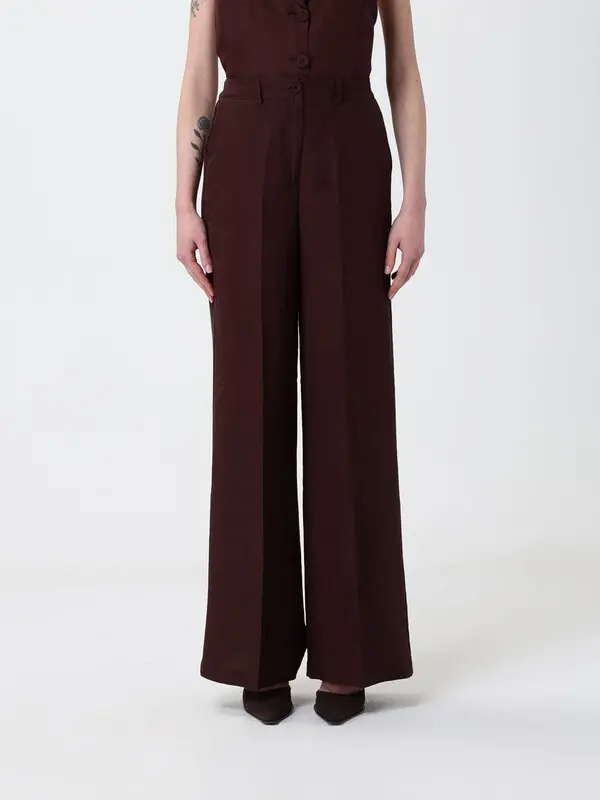 HANITA Tailored Wide-leg Trousers - Ebony