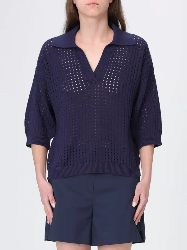 KANGRA Knitted Polo Sweater - Blue