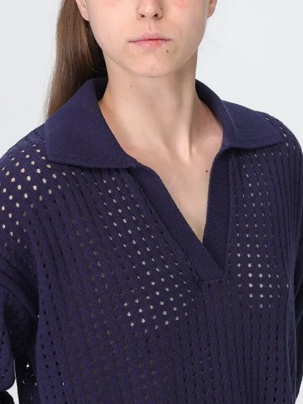 KANGRA Knitted Polo Sweater - Blue
