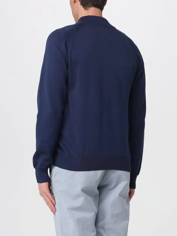 BLAUER. Cotton Zip Cardigan - Blue