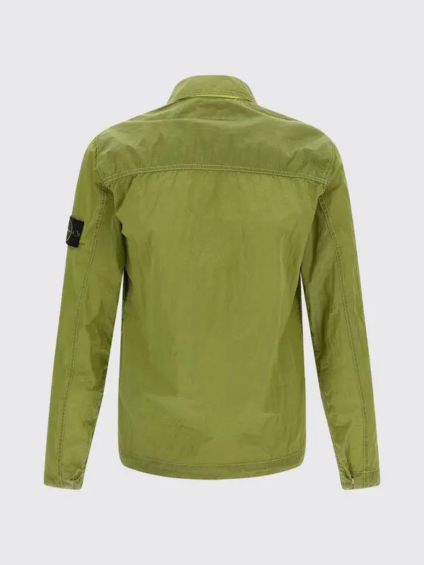 Stone Island Zip-up Jacket With Classic Collar - Green