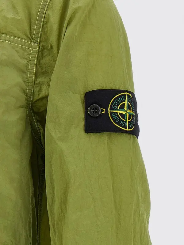 Stone Island Zip-up Jacket With Classic Collar - Green