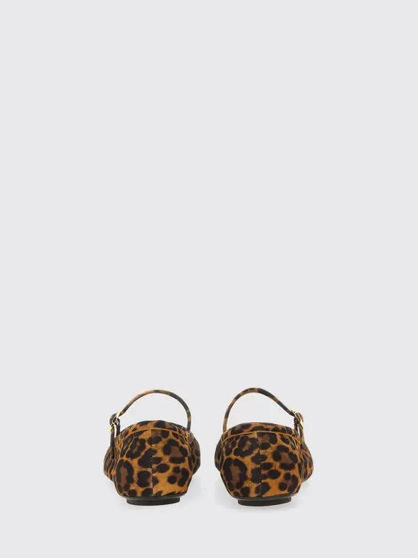 GIANVITO ROSSI Suede Animalier Mary Jane Ballerinas