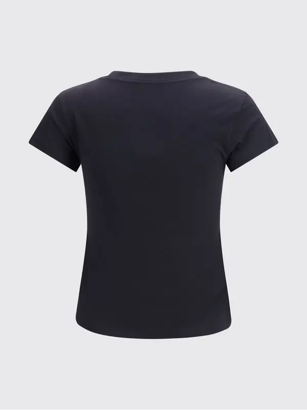 GANNI Cotton T-shirt With Crocheted Flower Appliqu