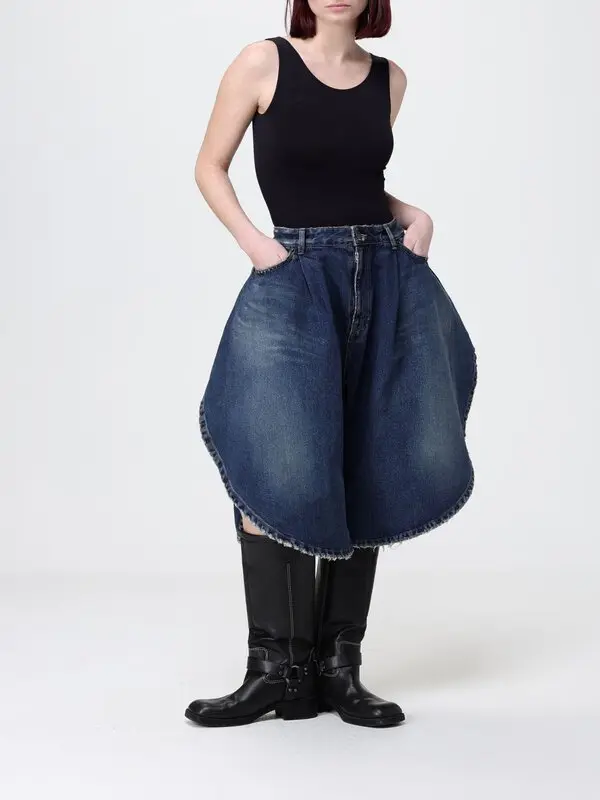 Balenciaga Oversized Denim Shorts - Ocean