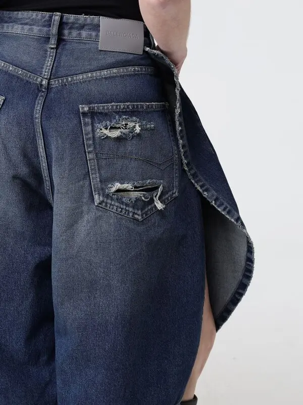 Balenciaga Oversized Denim Shorts - Ocean
