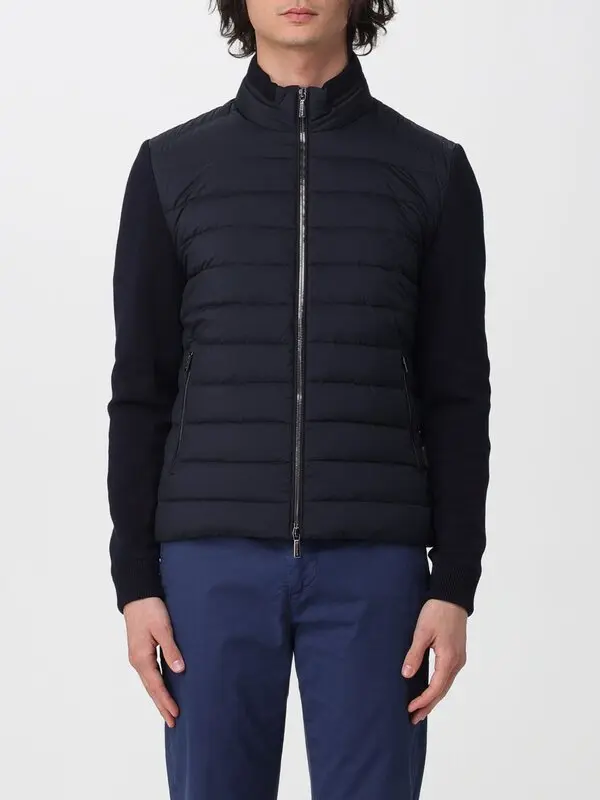 MOORER Down Padded Quilted Jacket - Blue
