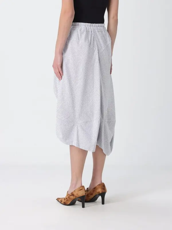 VIVIENNE WESTWOOD Asymmetrical Striped Cotton Skirt