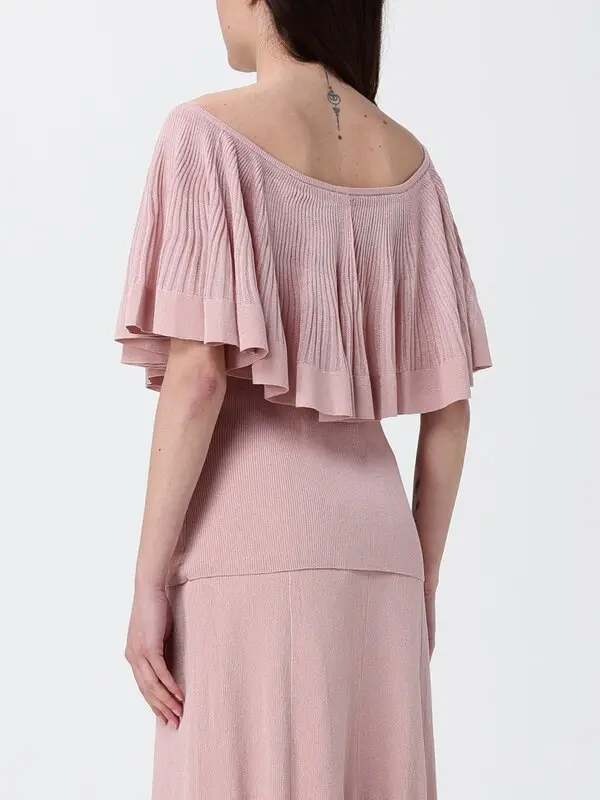 Zimmermann Ribbed Knit Off-the-shoulder Top With Tiered Ruffle