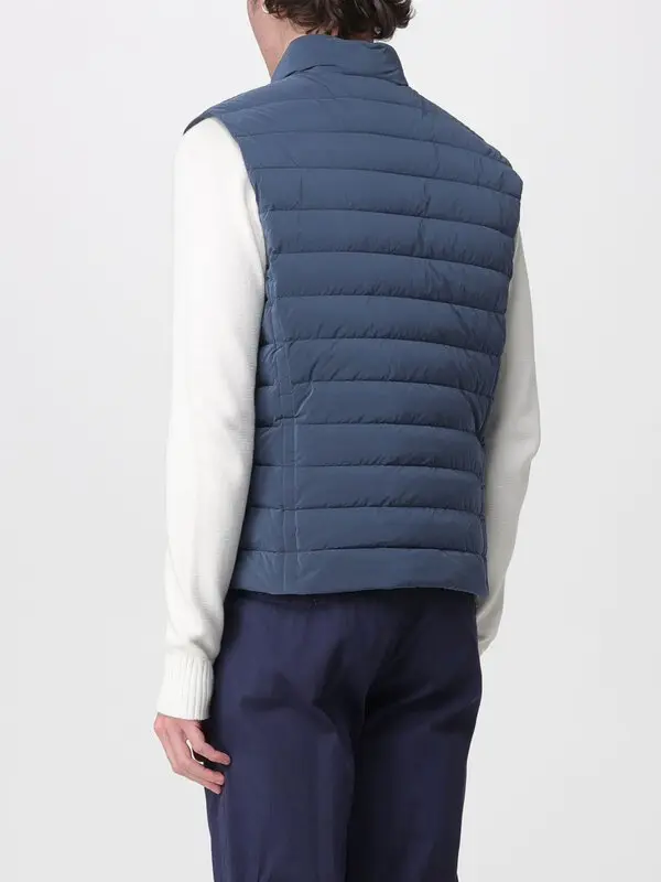 MOORER Padded And Quilted Down Vest - Denim
