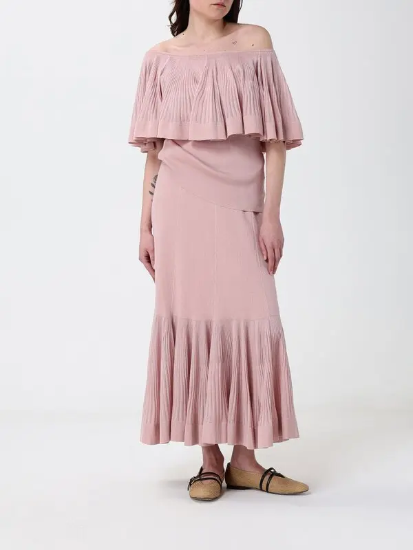 Zimmermann Viscose Blend Pleated Maxi Skirt