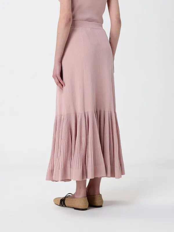 Zimmermann Viscose Blend Pleated Maxi Skirt
