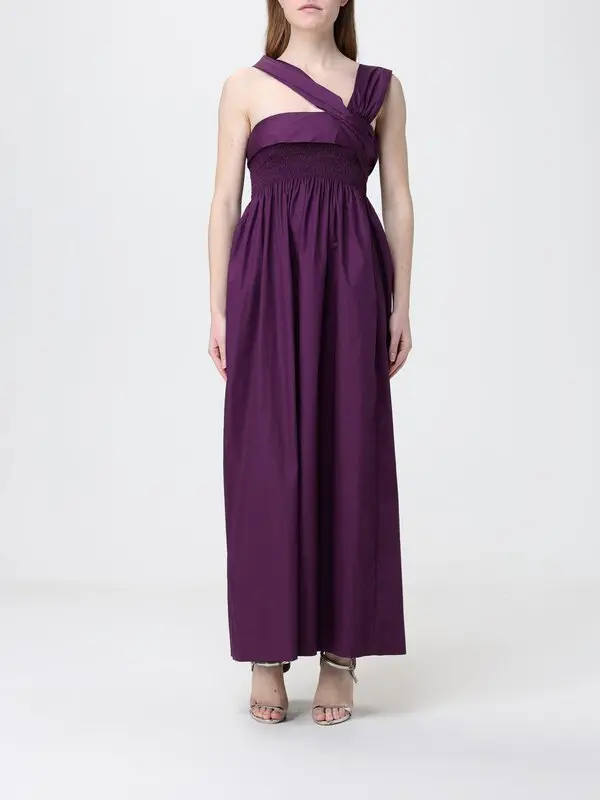 TELA Gathered Bodice Maxi Dress - Violet