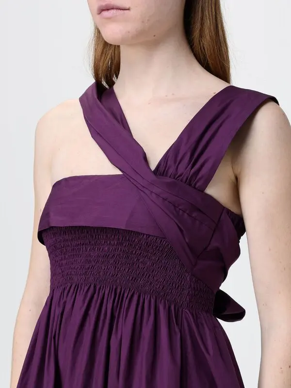 TELA Gathered Bodice Maxi Dress - Violet