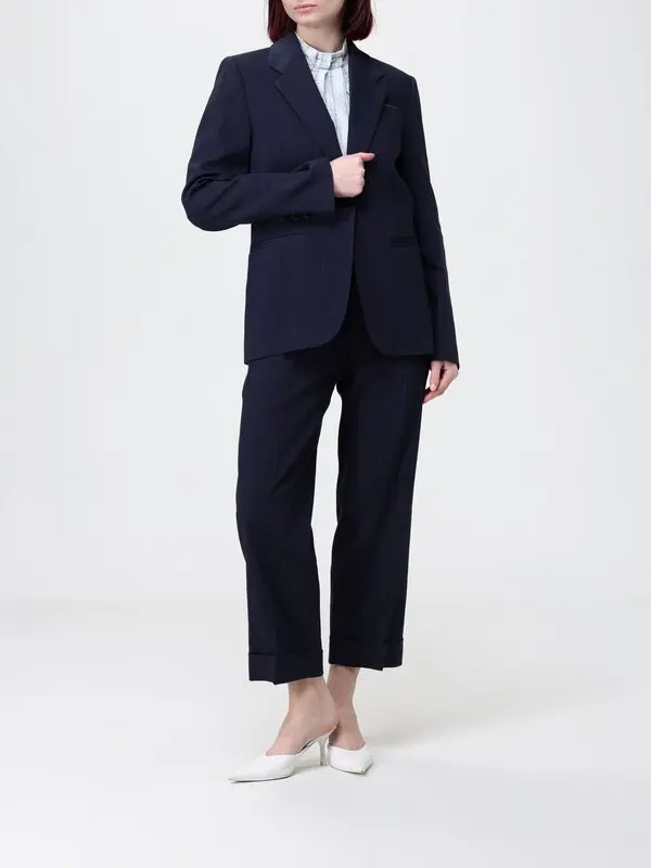 TELA Andrew Cropped Linen Blend Pants - Blue