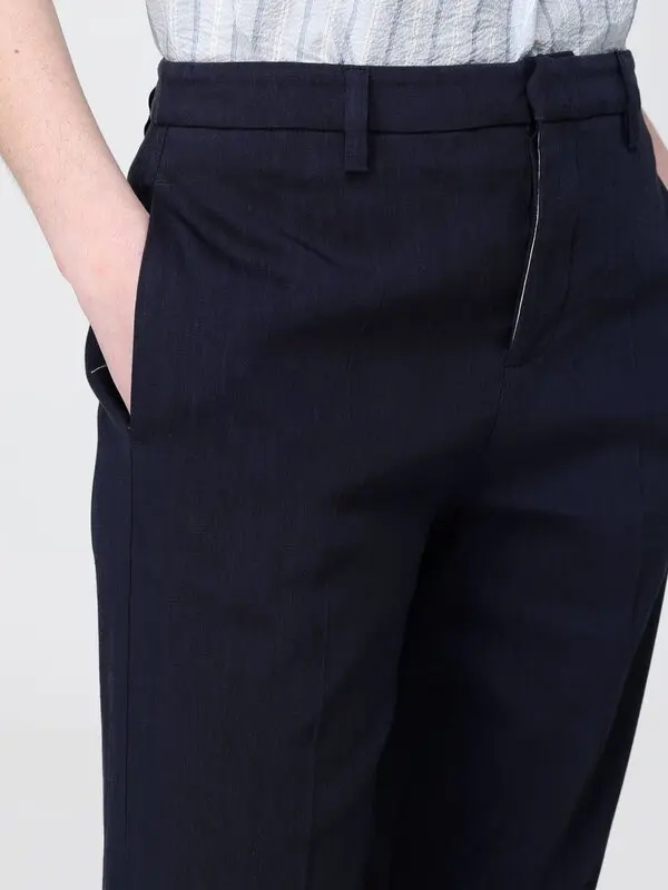 TELA Andrew Cropped Linen Blend Pants - Blue