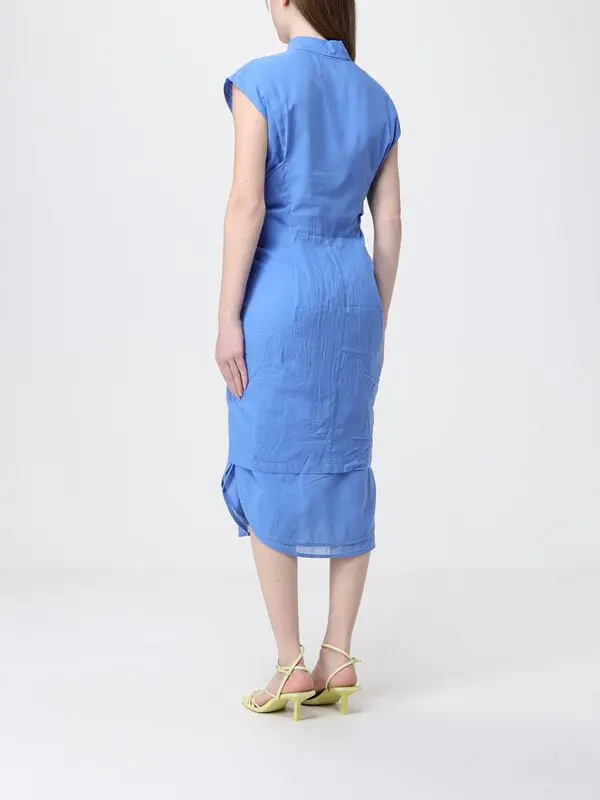 TELA Cotton Shirtdress - Gnawed Blue
