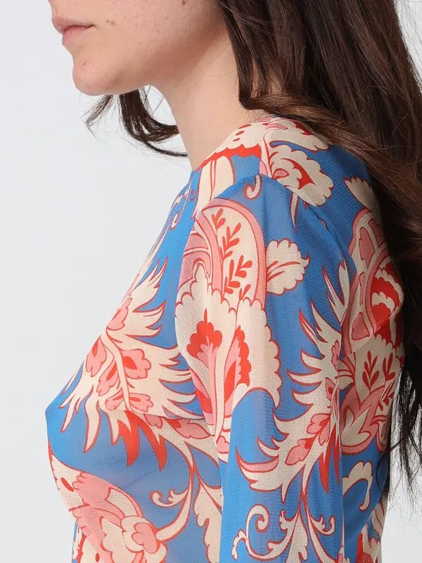Etro Long-sleeved Printed Top - Gnawed Blue