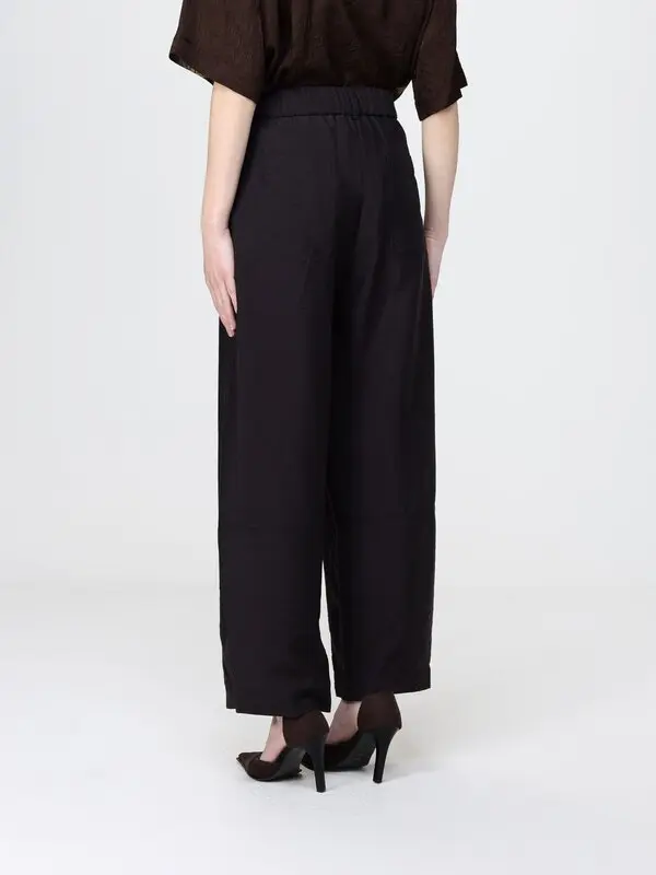 TELA Black Textured Trousers