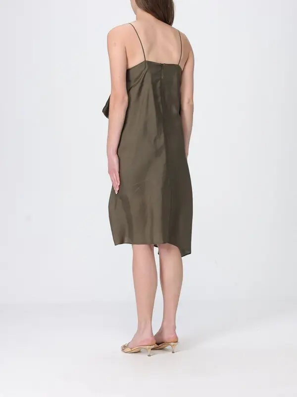Ter Et Bantine Asymmetrical Draped Midi Dress - Military