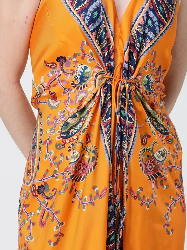 Etro Paisley Print Halterneck Maxi Dress - Yellow