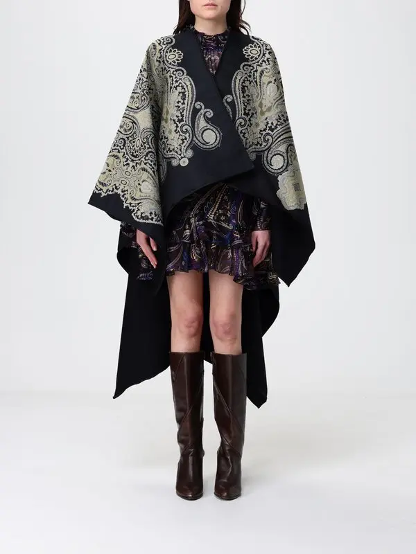 Etro Printed Cape - Black