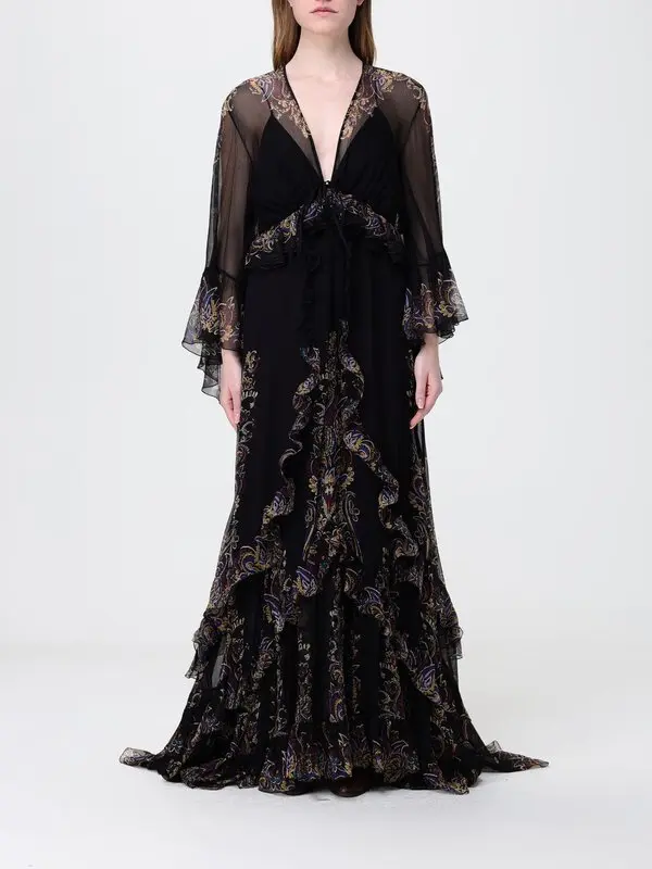 Etro Paisley Ruffled Maxi Dress