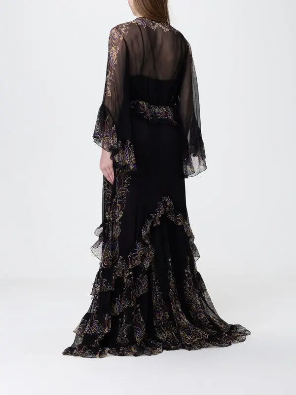Etro Paisley Ruffled Maxi Dress
