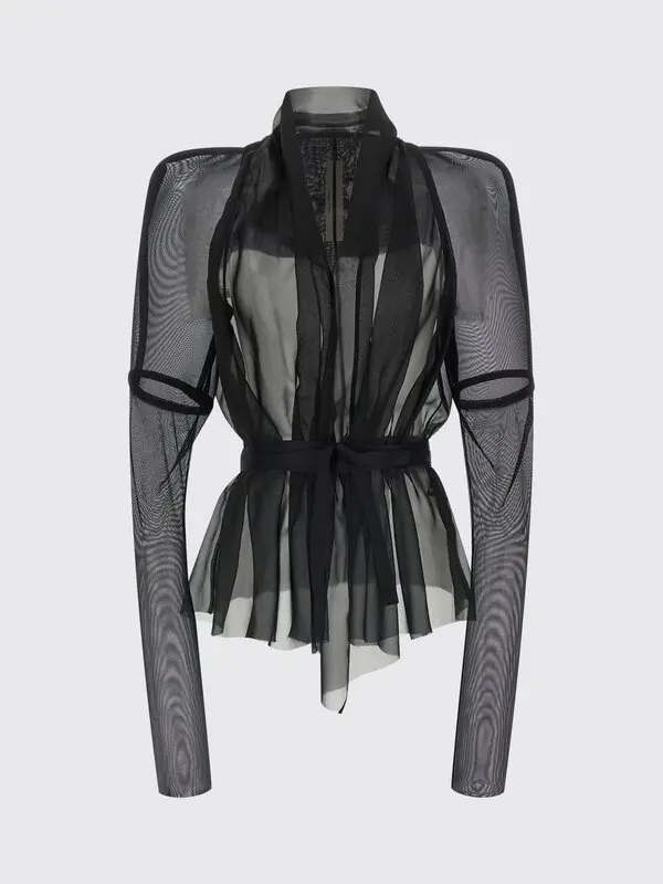 Rick Owens Sheer Silk Draped Blazer