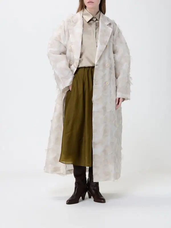 Max Mara Double-breasted Silk Coat - White