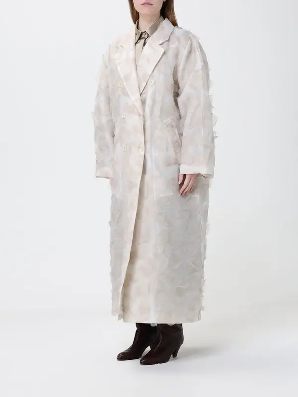 Max Mara Double-breasted Silk Coat - White