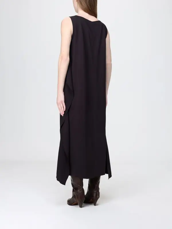 Liviana Conti Viscose Midi Dress With Floral Embroidery