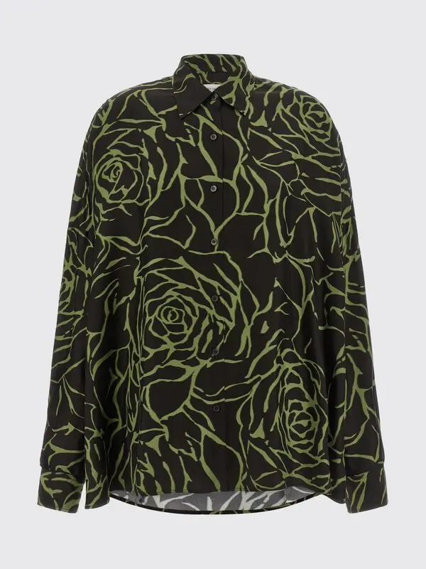 Dries Van Noten Viscose Floral Print Shirt - Black