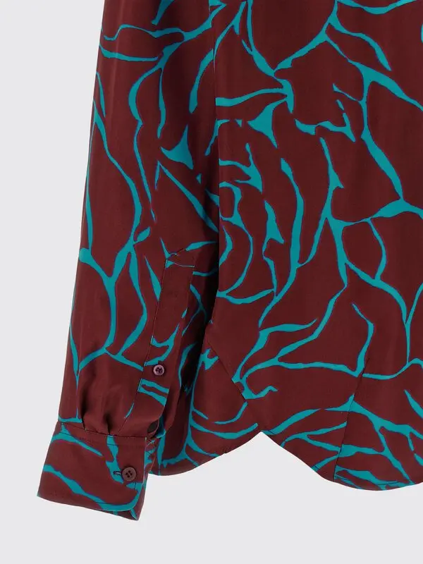 Dries Van Noten Viscose Floral Print Shirt - Burgundy
